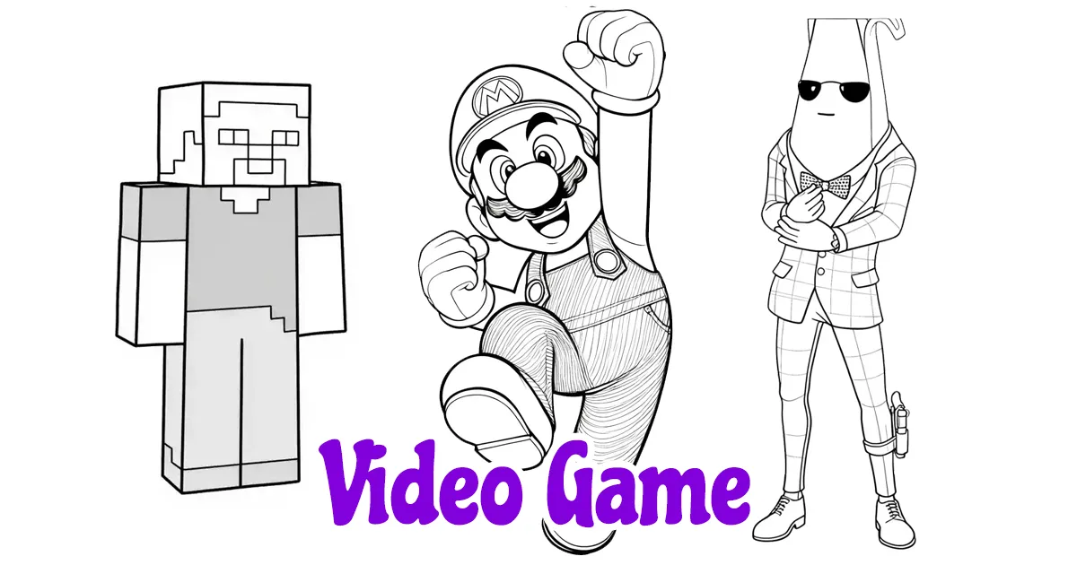 933 Video Game Coloring Pages (Free Printable) | QuickDuck