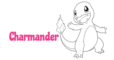 Happy Laughing Charmander Pokémon Coloring Pages | QuickDuck