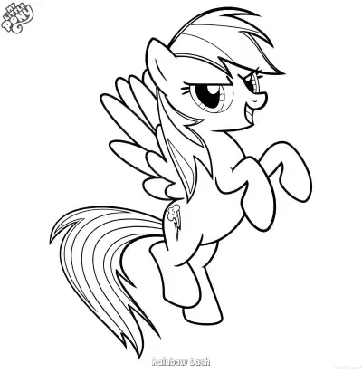 Rainbow Dash 20 Coloring Page - Free Printable My Little Pony Unicorn ...
