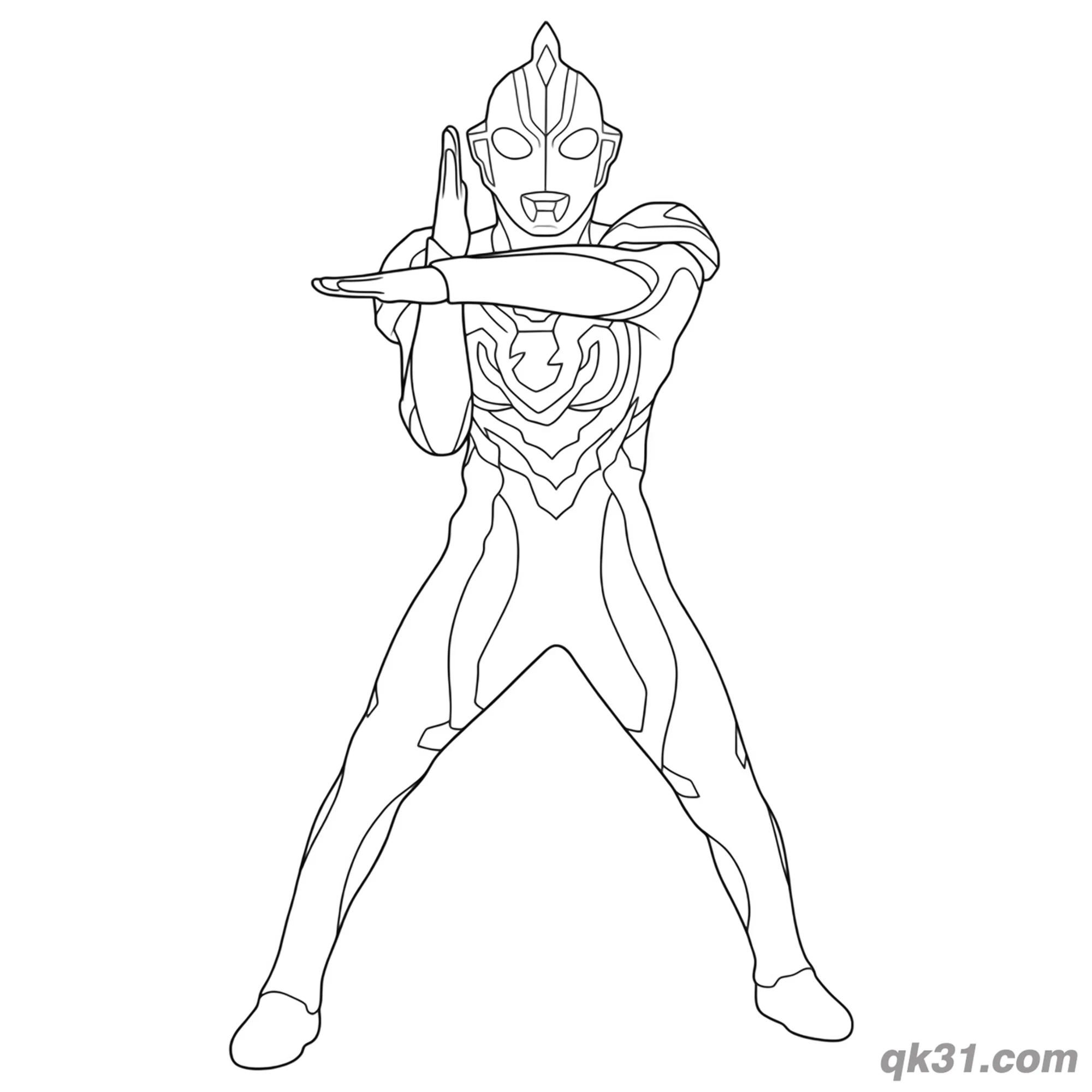Ultraman Z Original Form Beam Skill Pose Coloring Page | QuickDuck